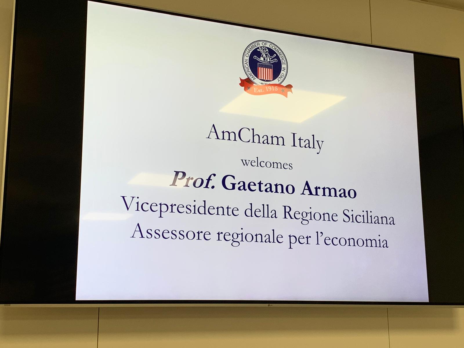 Attrazione investimenti esteri in Sicilia: il Vicepresidente Armao ...