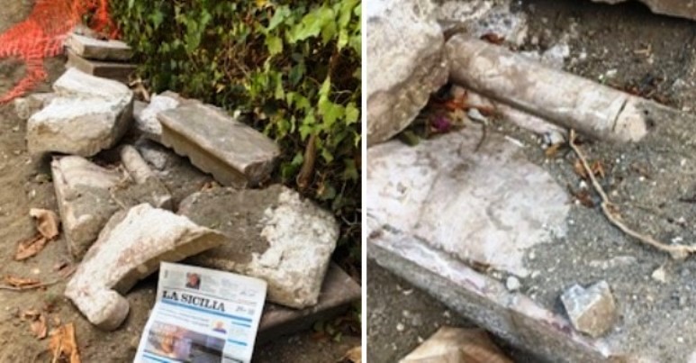 Taormina, distrutto uno storico podio in pietra: avviate le indagini