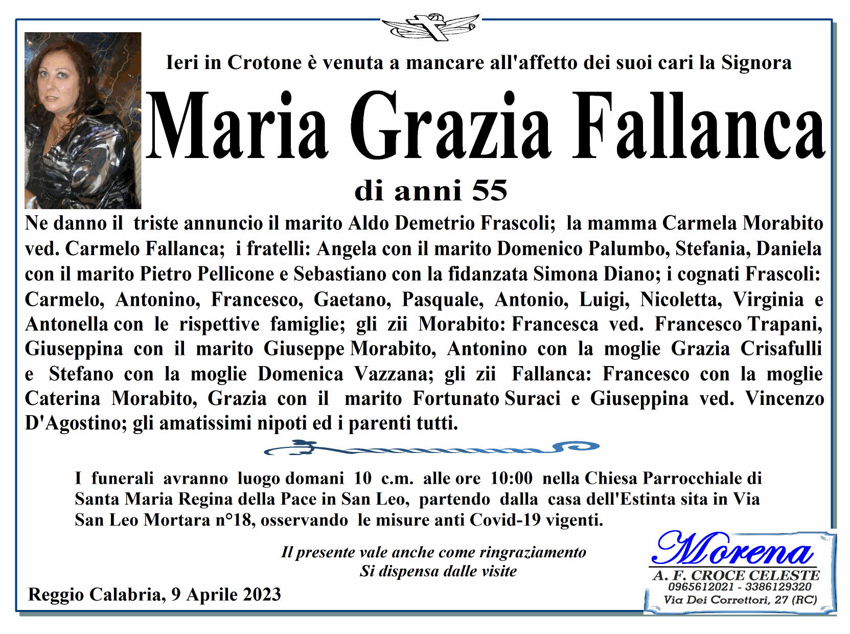 I necrologi di domenica 9 aprile