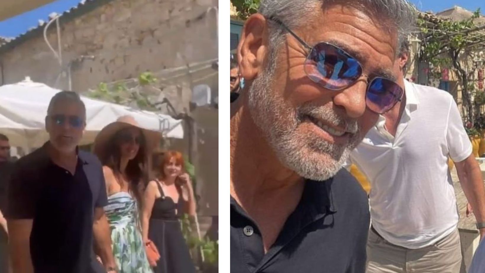 George Clooney compare a sorpresa per le strade di Marzamemi | FOTO e VIDEO