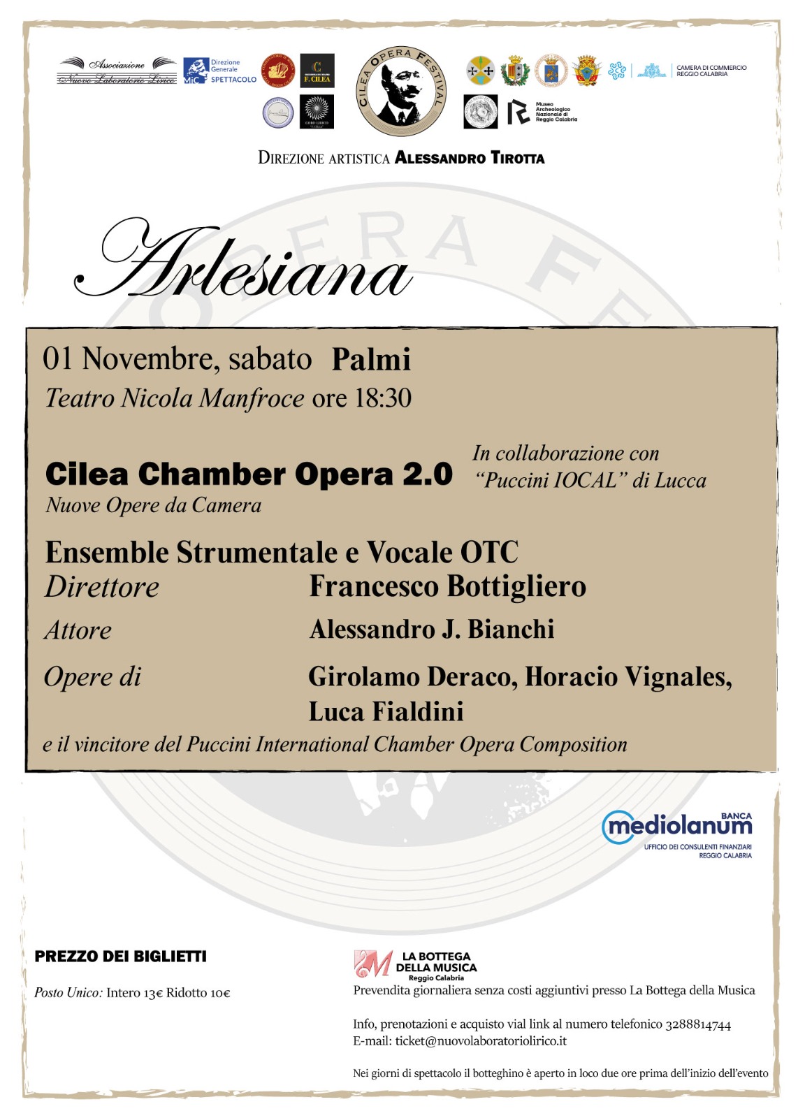 Cilea Opera Festival, oggi a Palmi il Chamber Opera 2.0 | INFO