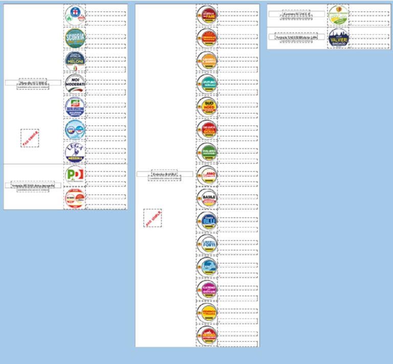 Elezioni comunali Messina, la FOTO della schede elettorale con 26 liste ...
