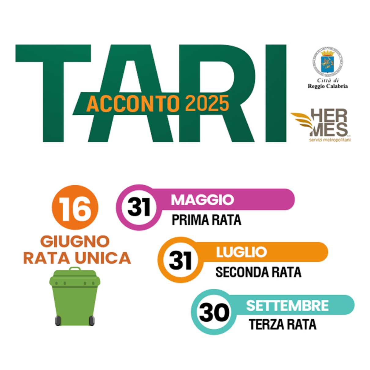 Reggio Calabria, TARI 2026: scadenze, Bonus Sociale e servizi online ...